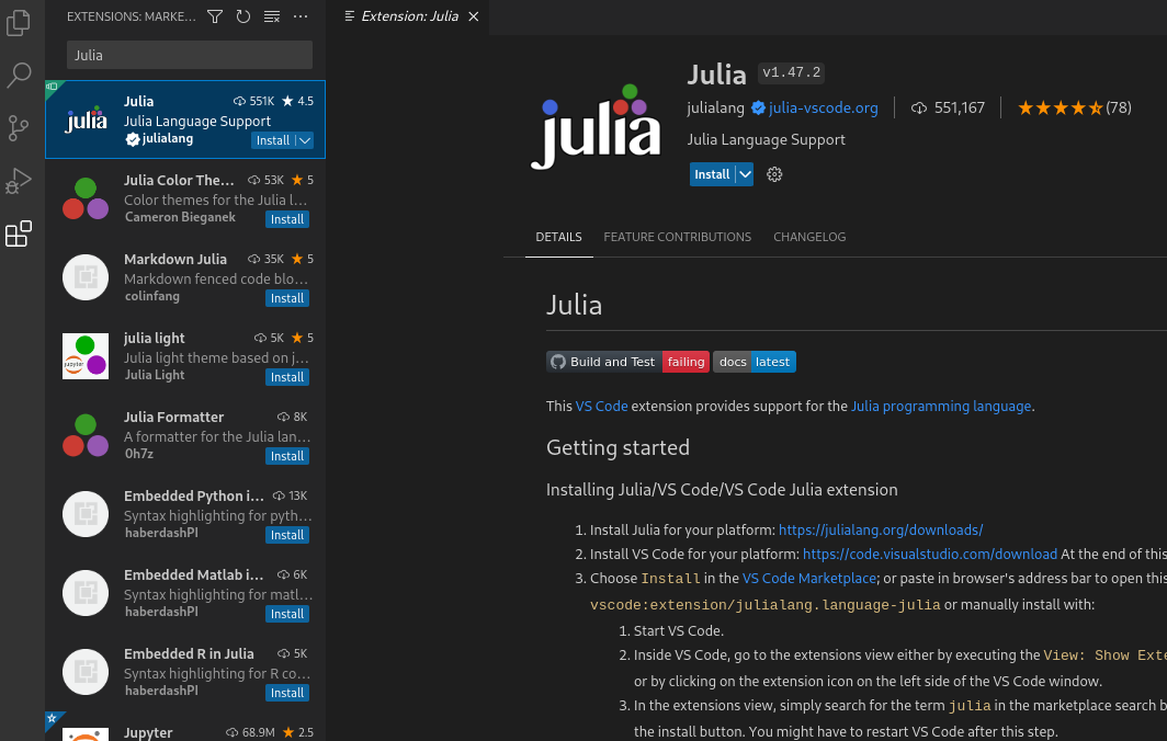 Installing Development Tools · Overview of BioJulia